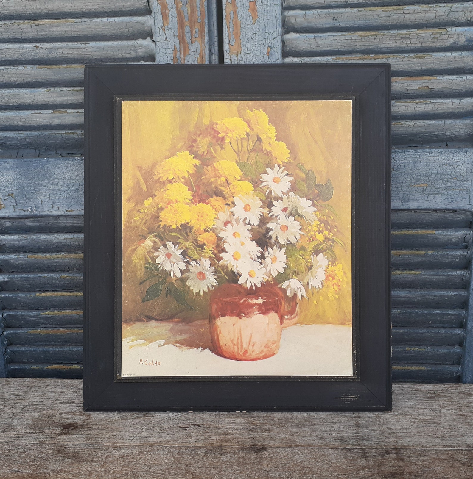 Vintage 1960s Lithograph Print on Wood - Etsy