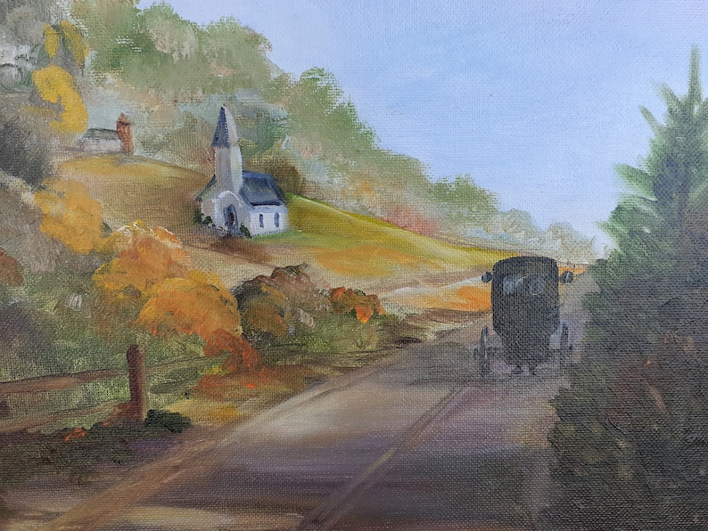 Vintage Farm Scene Original Painting Oil on Board - Etsy