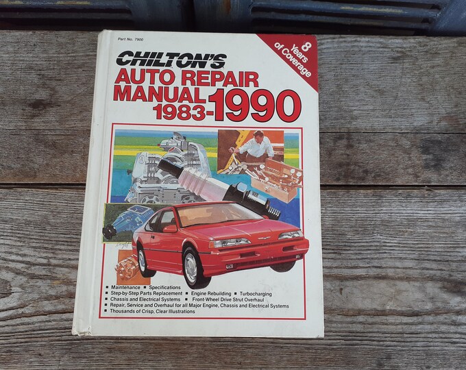 Vintage Chilton Auto Repair Manual 1983-1990 Repair Car Buff Antique ...