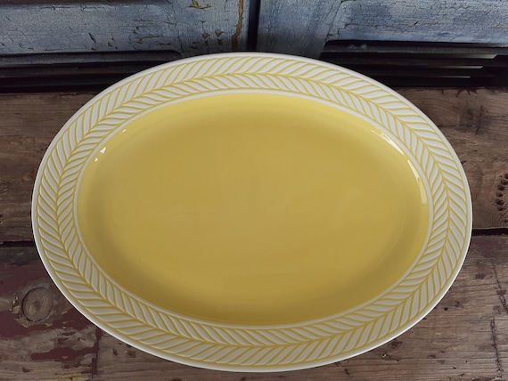Harkerware Laurelton 14 Inch Platter Sunny Yellow Mid Century - Etsy