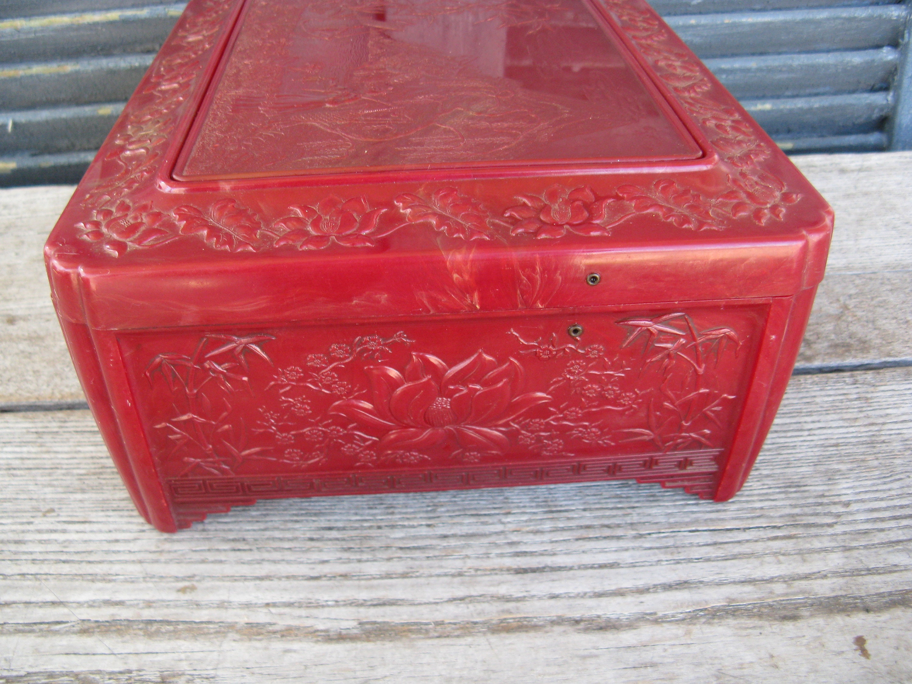 Vintage Art Deco Celluloid Jewelry Box Oriental Asian Designs | Etsy