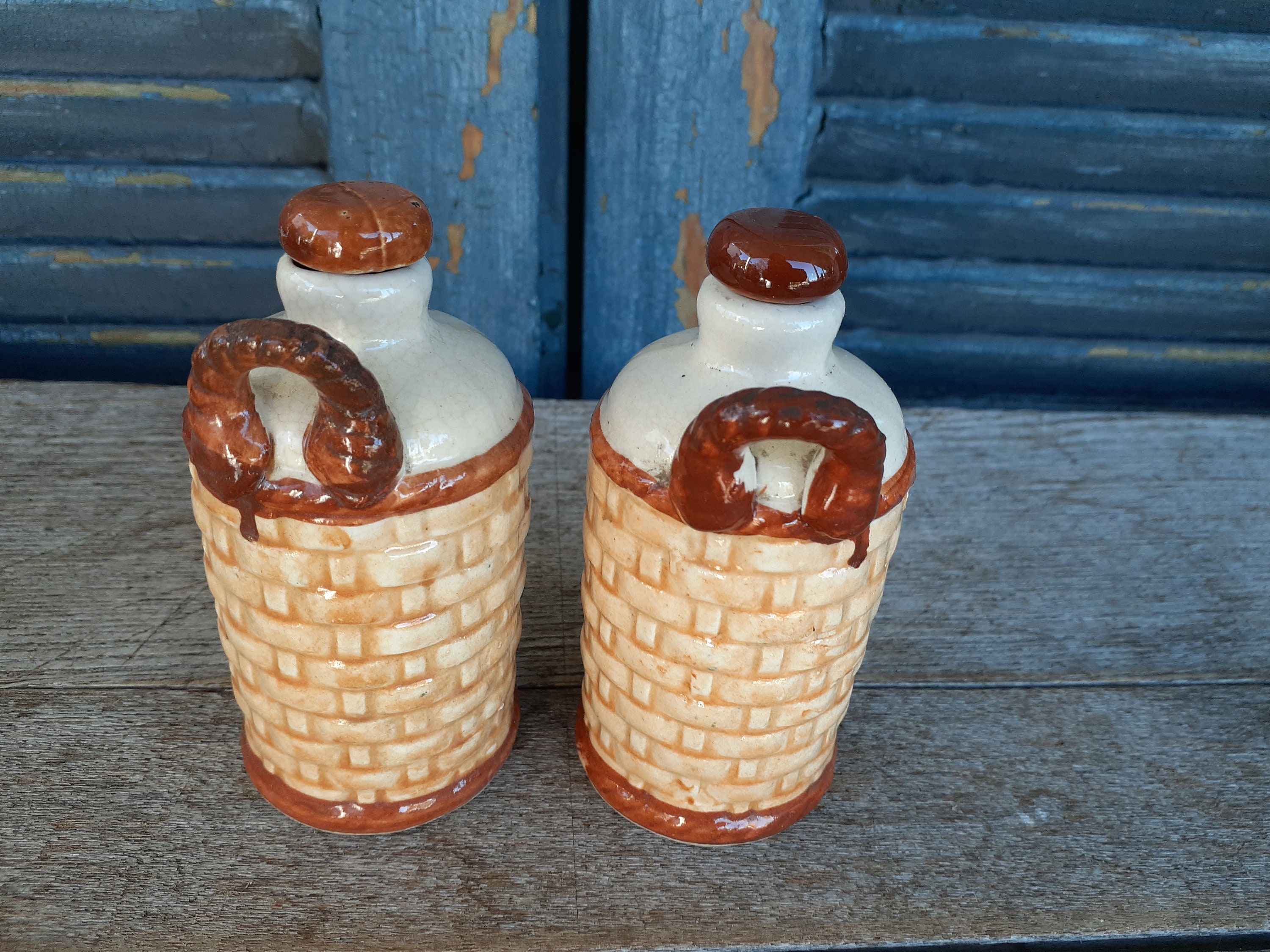 Vintage Cruet Set Majolica Style Made in Japan Old World French ...