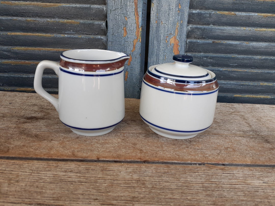 Vintage Salem Georgetown Sugar Bowl and Creamer American Stoneware ...