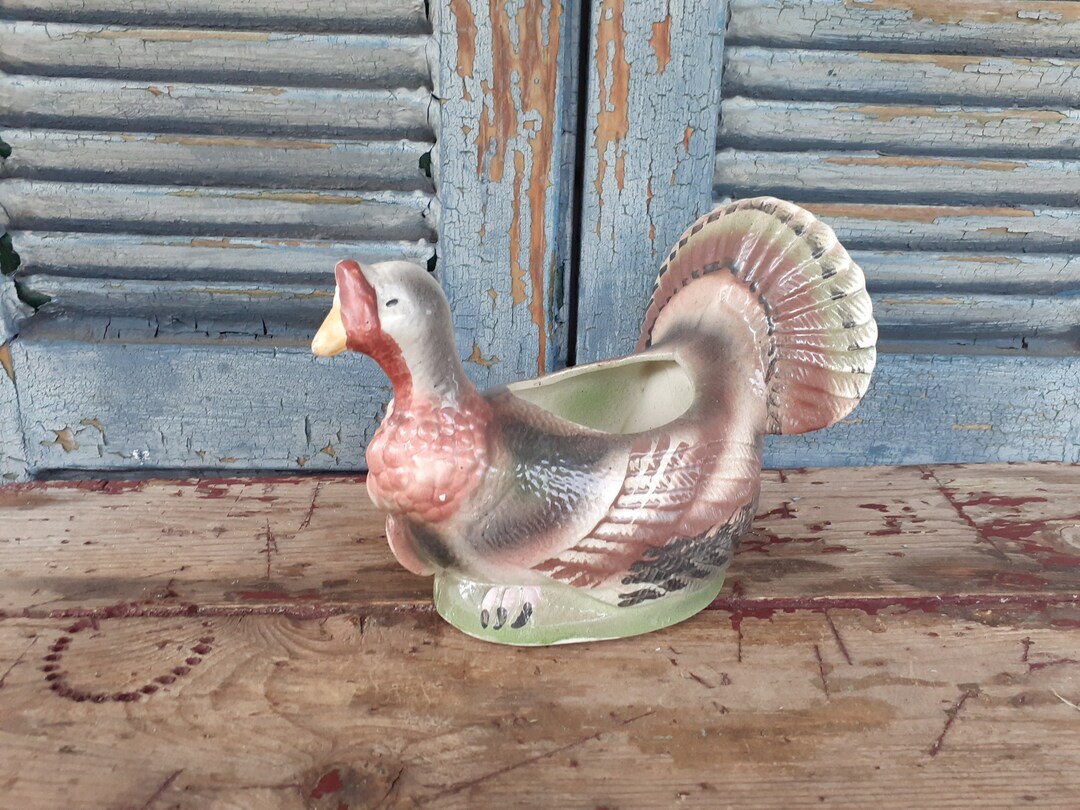 Vintage Turkey Planter Ceramic Thanksgiving Table Vintage Thanksgiving ...