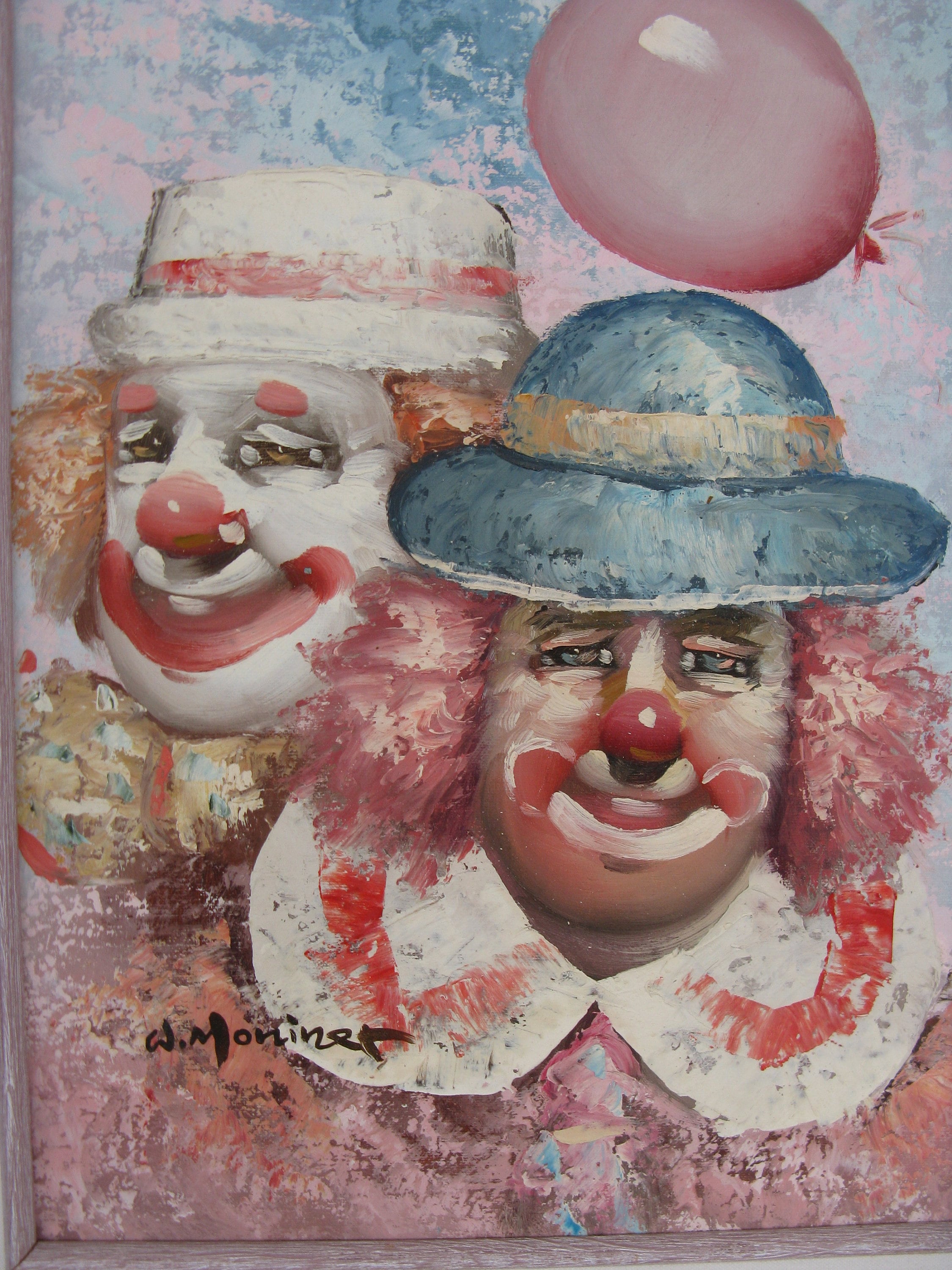 Vintage William Moninet Original Clown Oil Painting Framed - Etsy