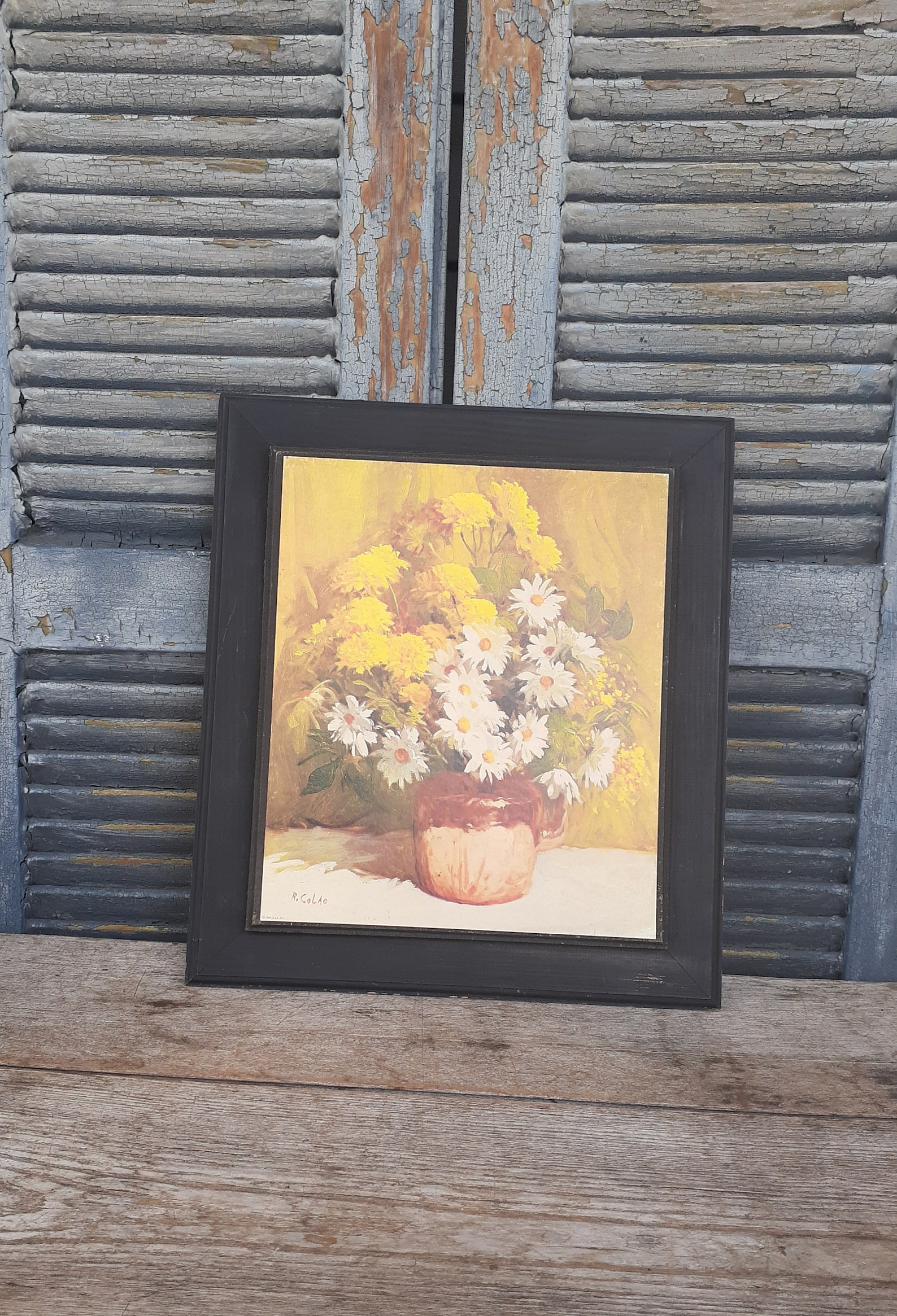 Vintage 1960s Lithograph Print on Wood - Etsy