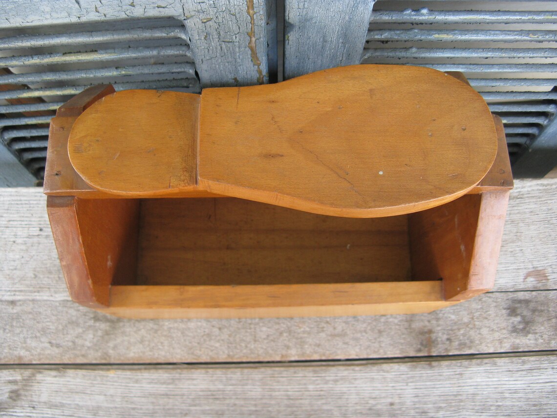 Vintage hand made shoe shine box rustic folk art primitive | Etsy