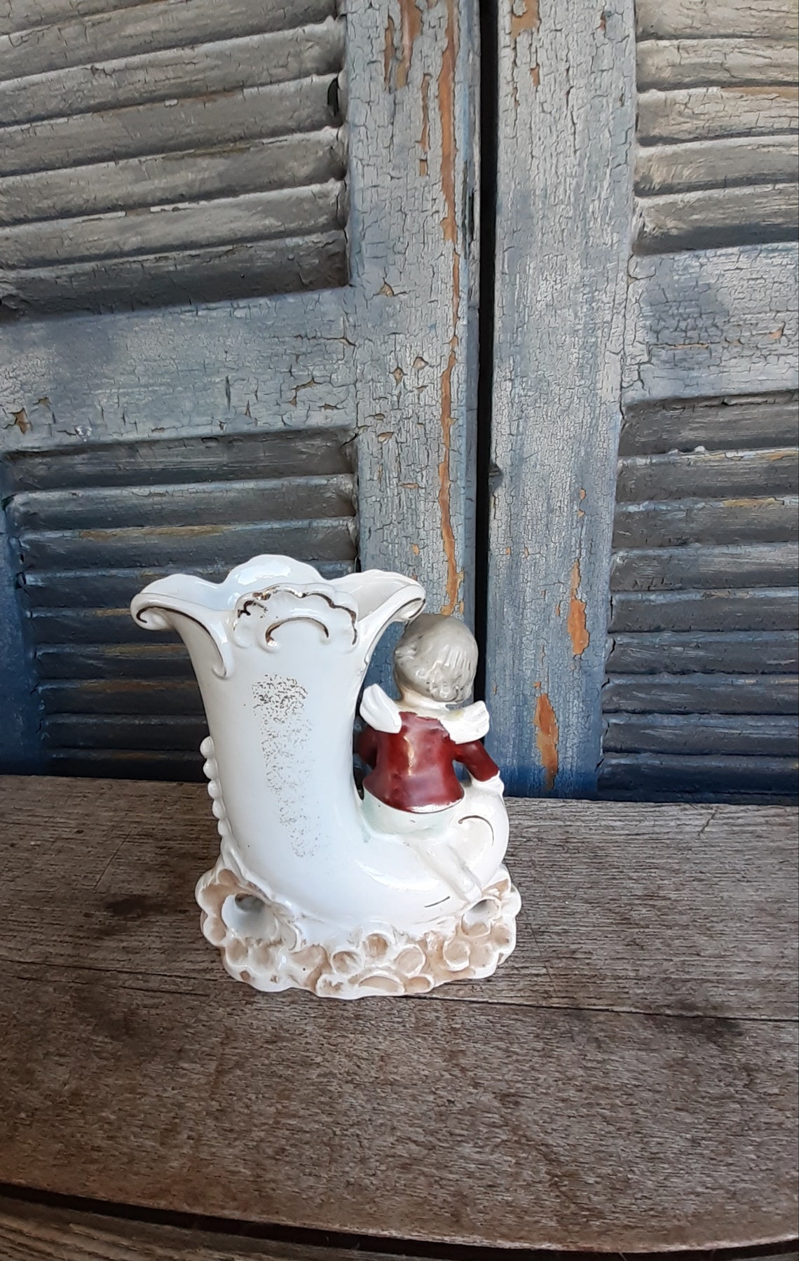 Vintage Hand Painted Angel Vase Chase Japan - Etsy