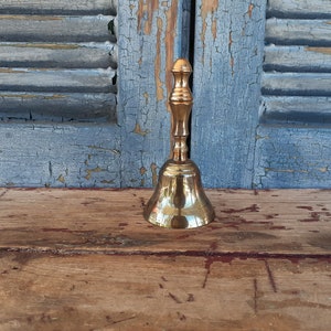 Vintage Brass Desk Bell Teachers Bell Dinner Bell Shop Bell School Bell ...