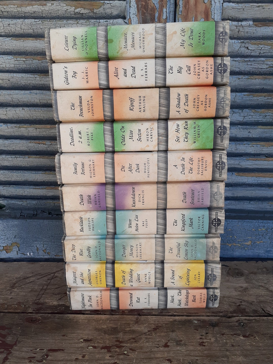 Vintage Mysteries Mid Century Fiction Book Stack Hardcover - Etsy