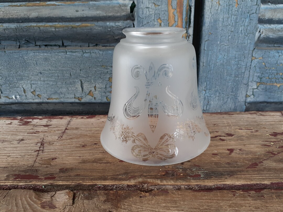 Vintage Small Satin Glass Lamp Shade French Design - Etsy