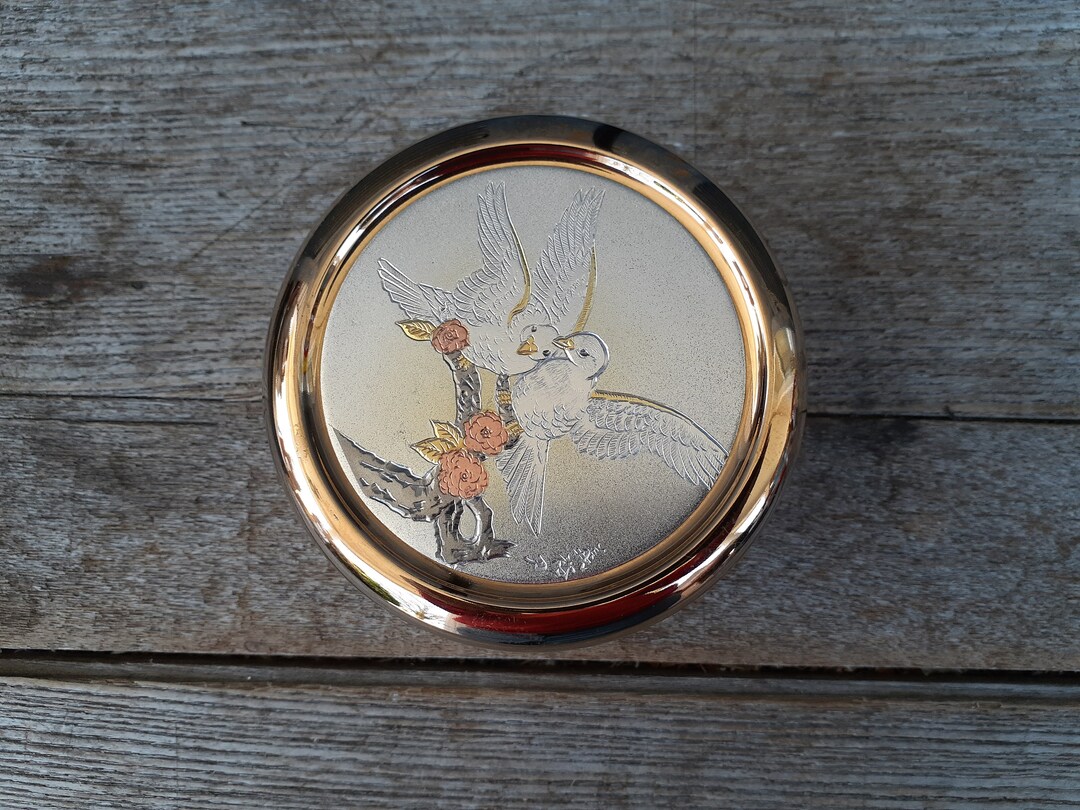 Vintage Chokin Collection Love Birds Vanity Dish Trinket Dish - Etsy