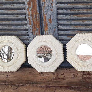 Vintage Homco Mirror Trio Faux Rattan 1970s Home Interiors Wicker Look ...