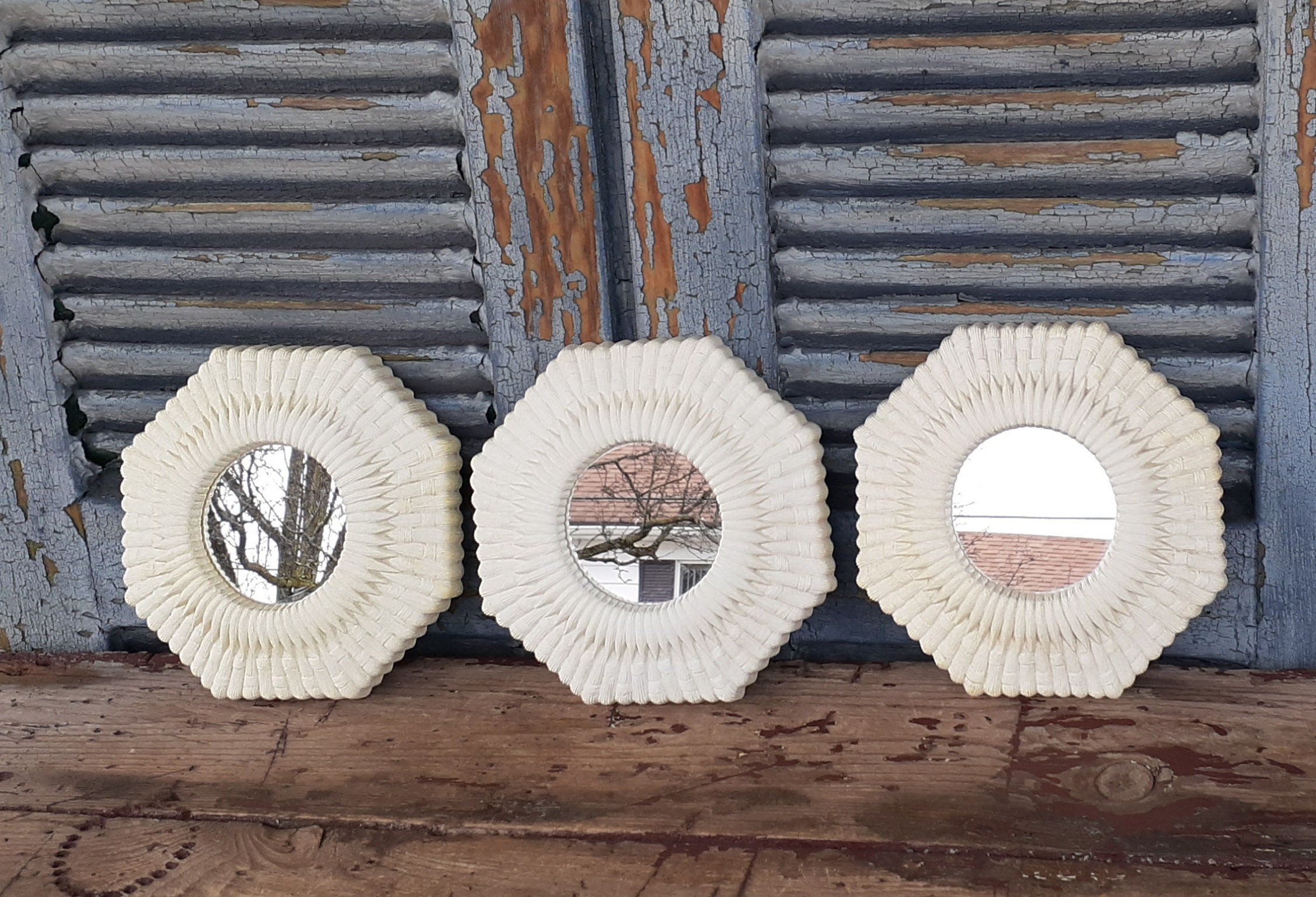 Vintage Homco Mirror Trio Faux Rattan 1970s Home Interiors - Etsy