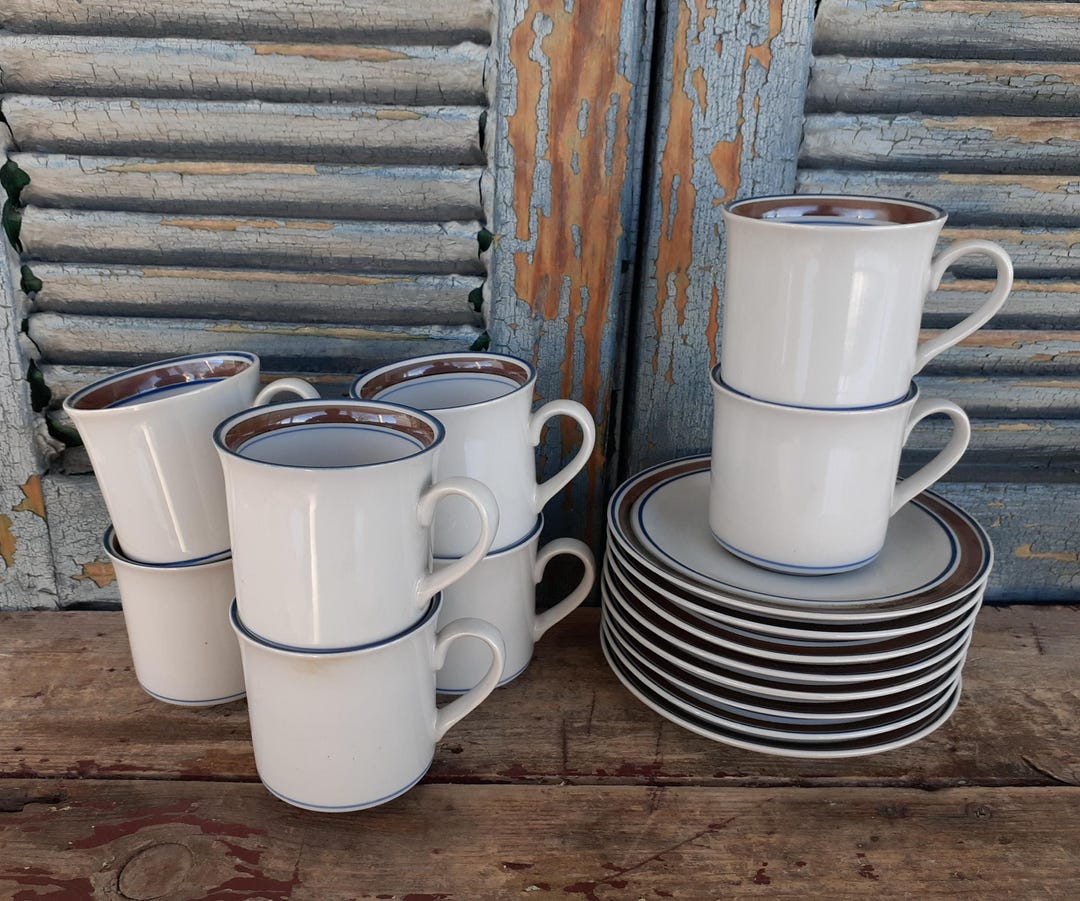 Vintage Salem Georgetown Coffee Cups and Saucers American Stoneware ...