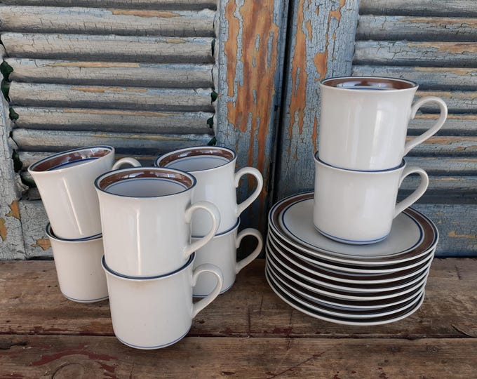 Vintage Salem Georgetown Coffee Cups and Saucers American Stoneware ...