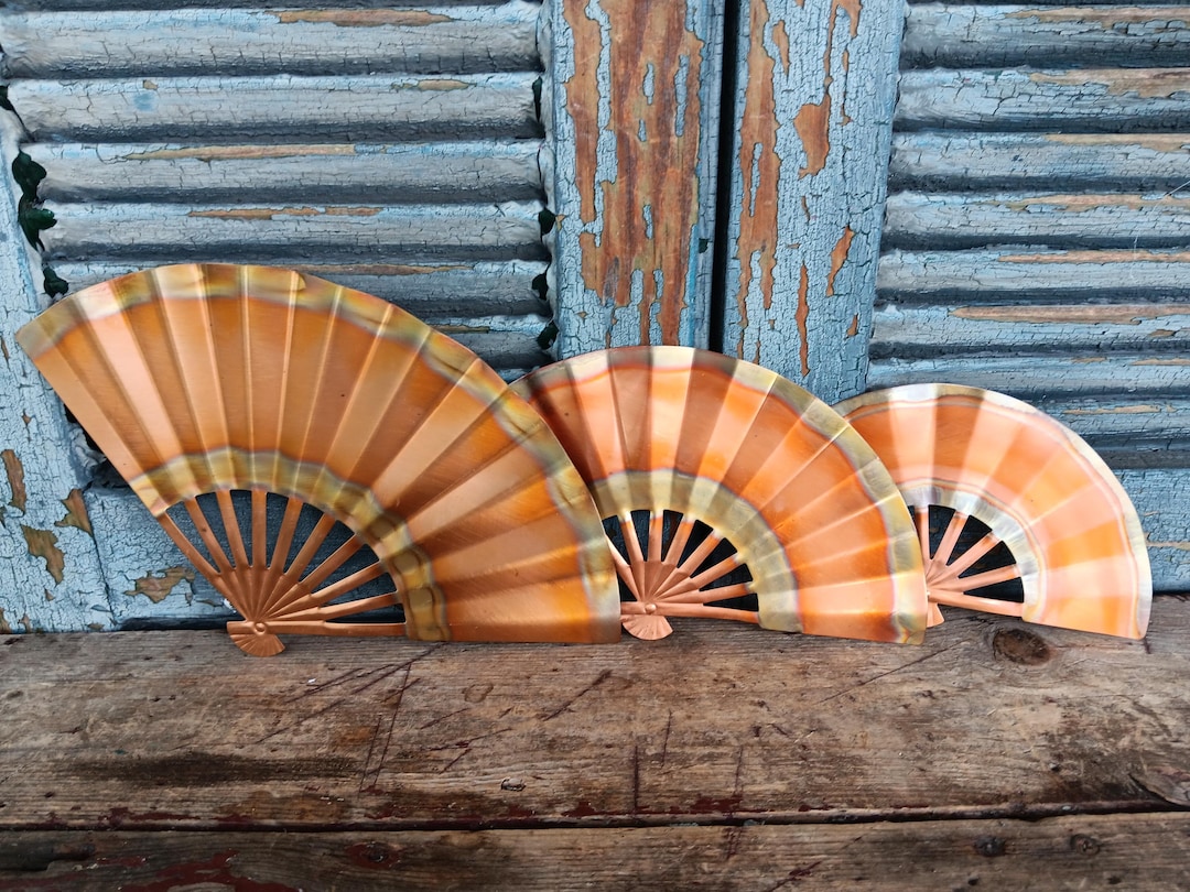 Homco Copper Ming Fan Wall Decor: British Colonial Chinoiserie - Etsy