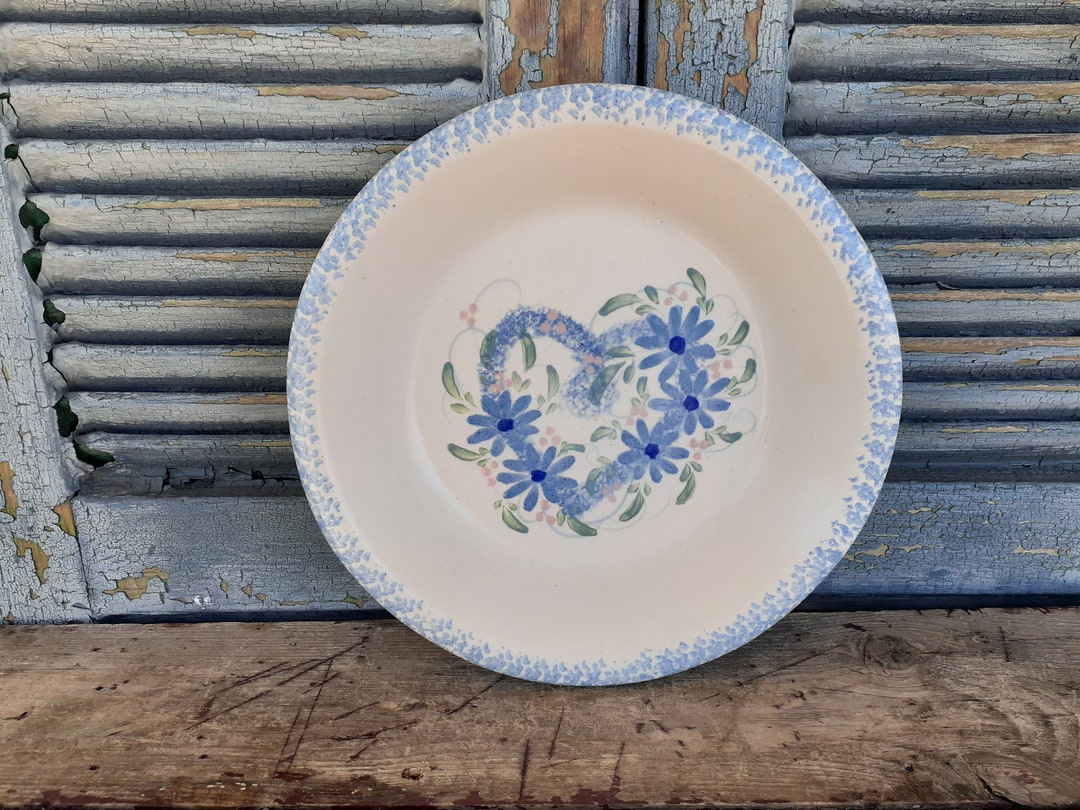Vintage East Texas Pottery Stoneware Pie Plate Spring Heart Handmade ...