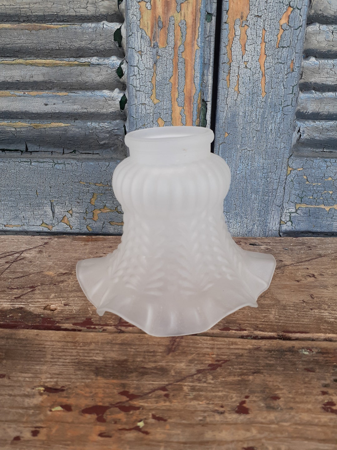 Vintage Satin Glass Ruffled Lamp Shade Replacement Light Shade Sconce ...