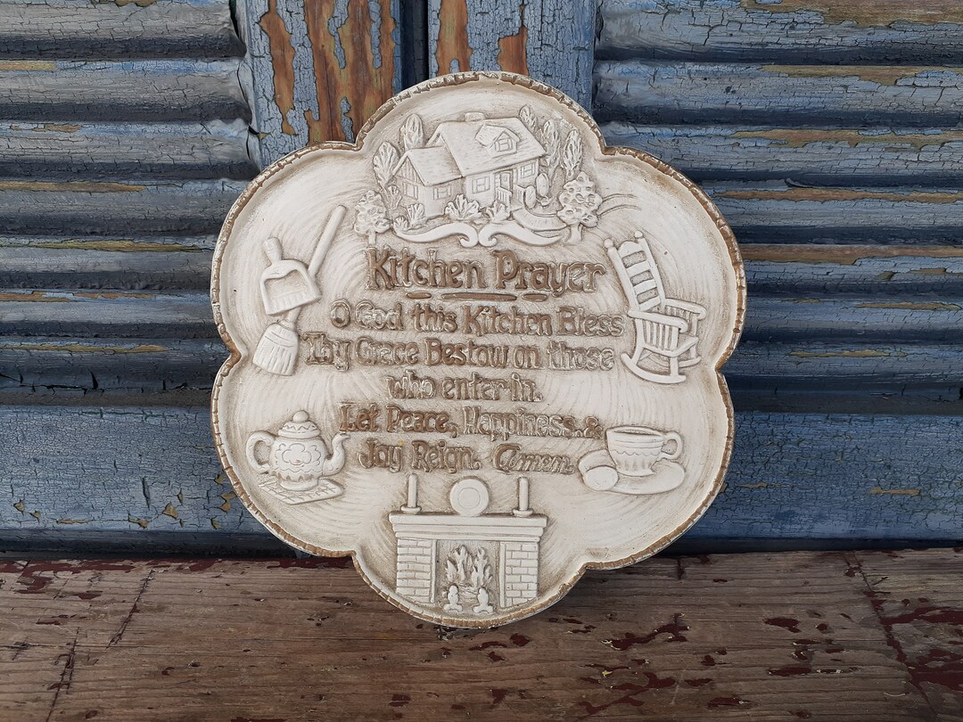 Vintage Kitchen Prayer Wall Plaque Farmhouse Country Grannie Chic - Etsy