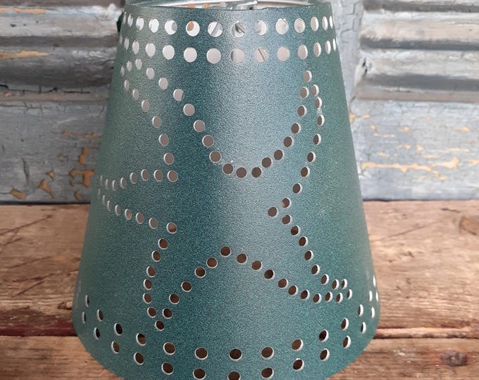 Vintage Metal Clamp Type Shade Hunter Green With Starfish Cutout ...