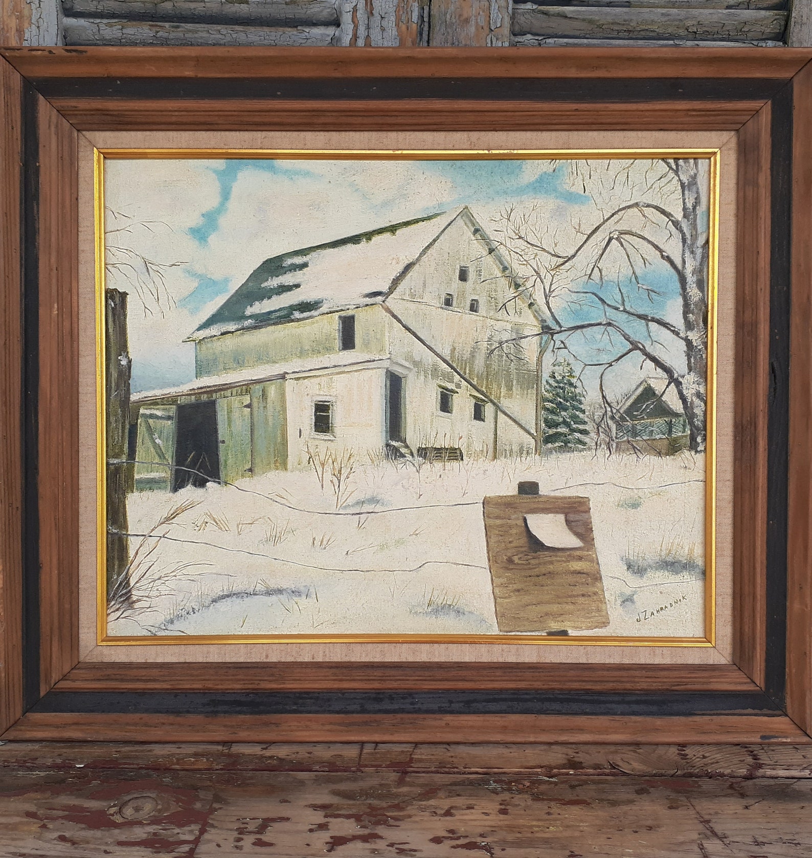 Vintage Farm Scene Original Painting Oil on Board 1975 Barn - Etsy