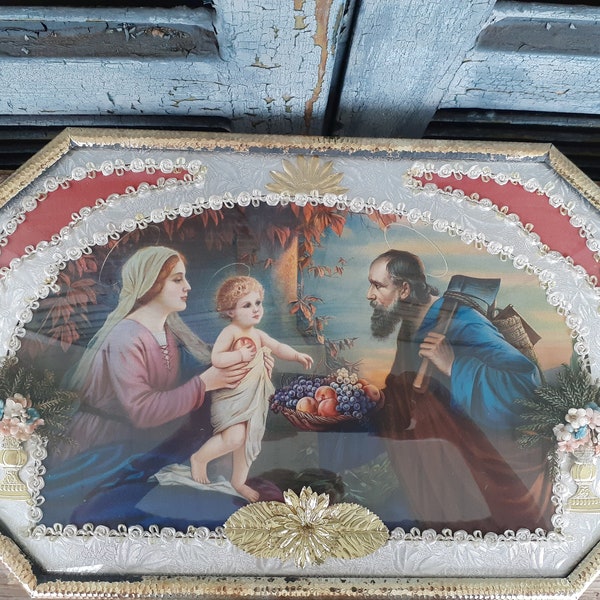 Antique Religious Shadow Box - Etsy