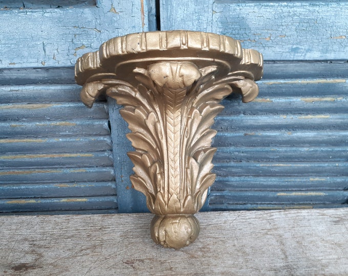 Vintage Chalkware Wall Shelf Leaf Design Old World French - Etsy