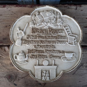 Vintage Kitchen Prayer Wall Plaque Farmhouse Country Grannie Chic - Etsy