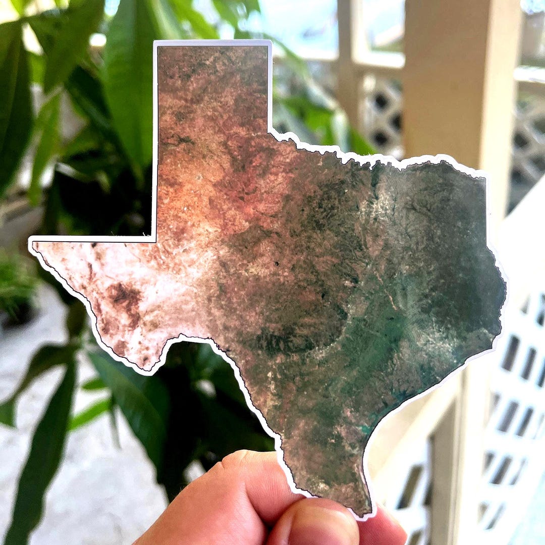 5" Vinyl State of Texas Imagery Sticker. Texas Water Bottle Stickers ...