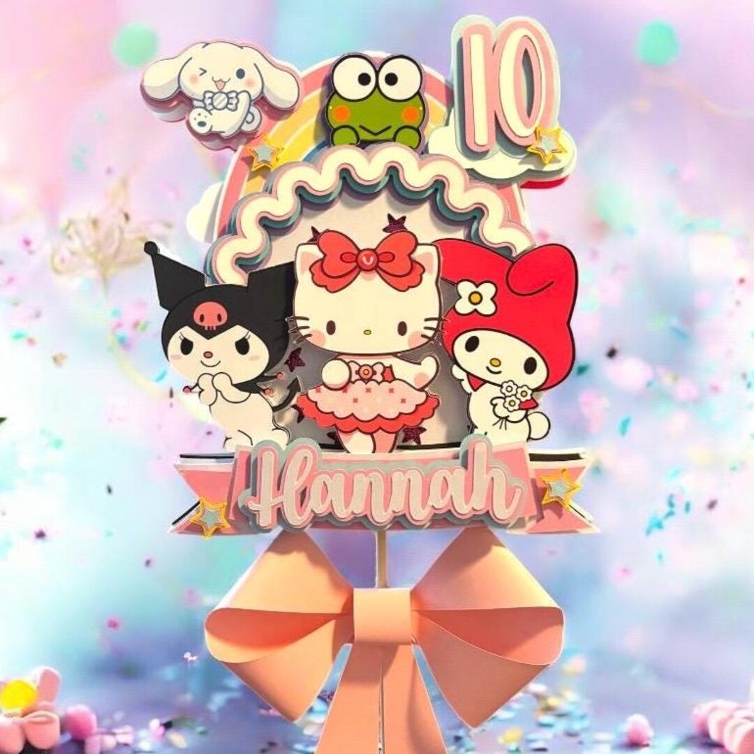 Hello Kitty Cake Topper - Birthday Cake Topper - Birthday Part ...