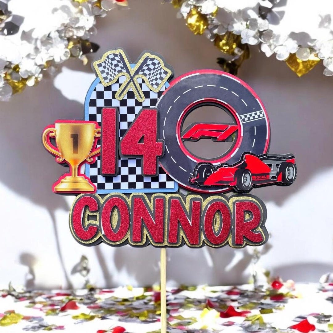 Race Car Cake Topper - Personalized Cake Topper - Custom Cake Topper ...