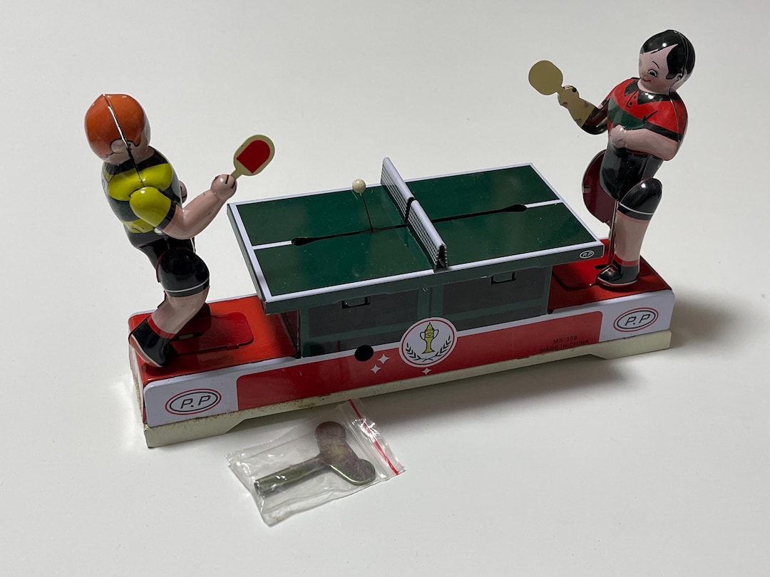 Vintage Wind-up Tin Table Tennis Takyu Ping Pong Game – Retro Table ...