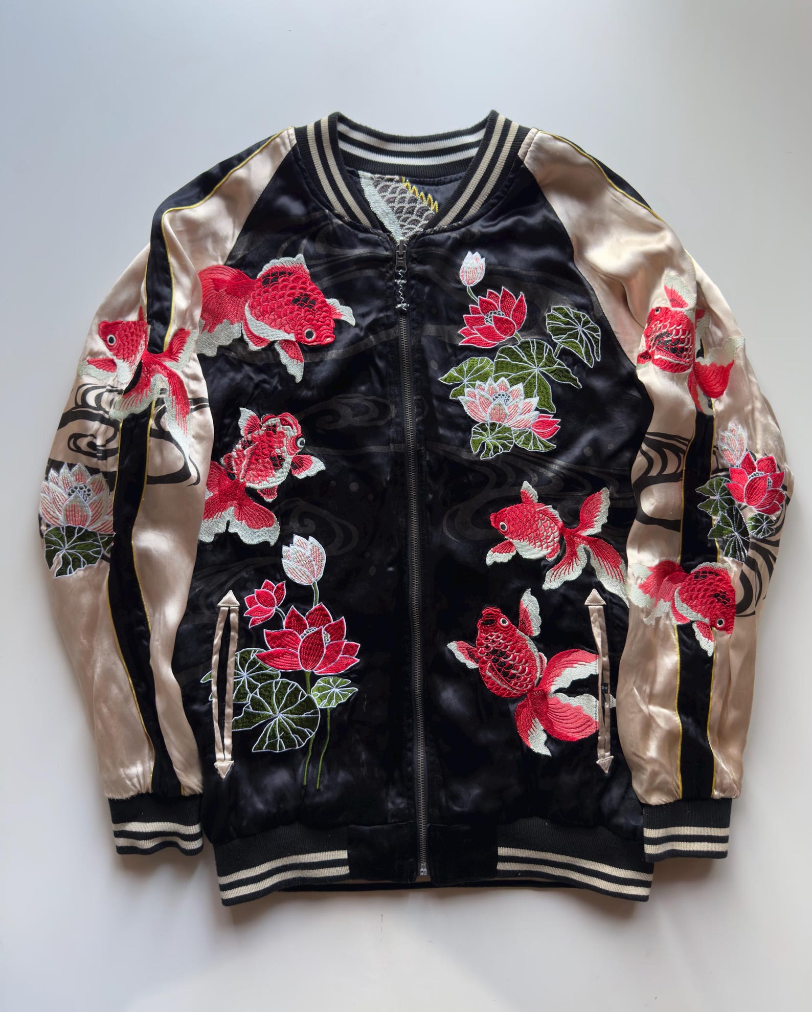 Japanese MAXIMALISM Miyabi Musubi Sukajan Souvenir Jacket Reversible ...