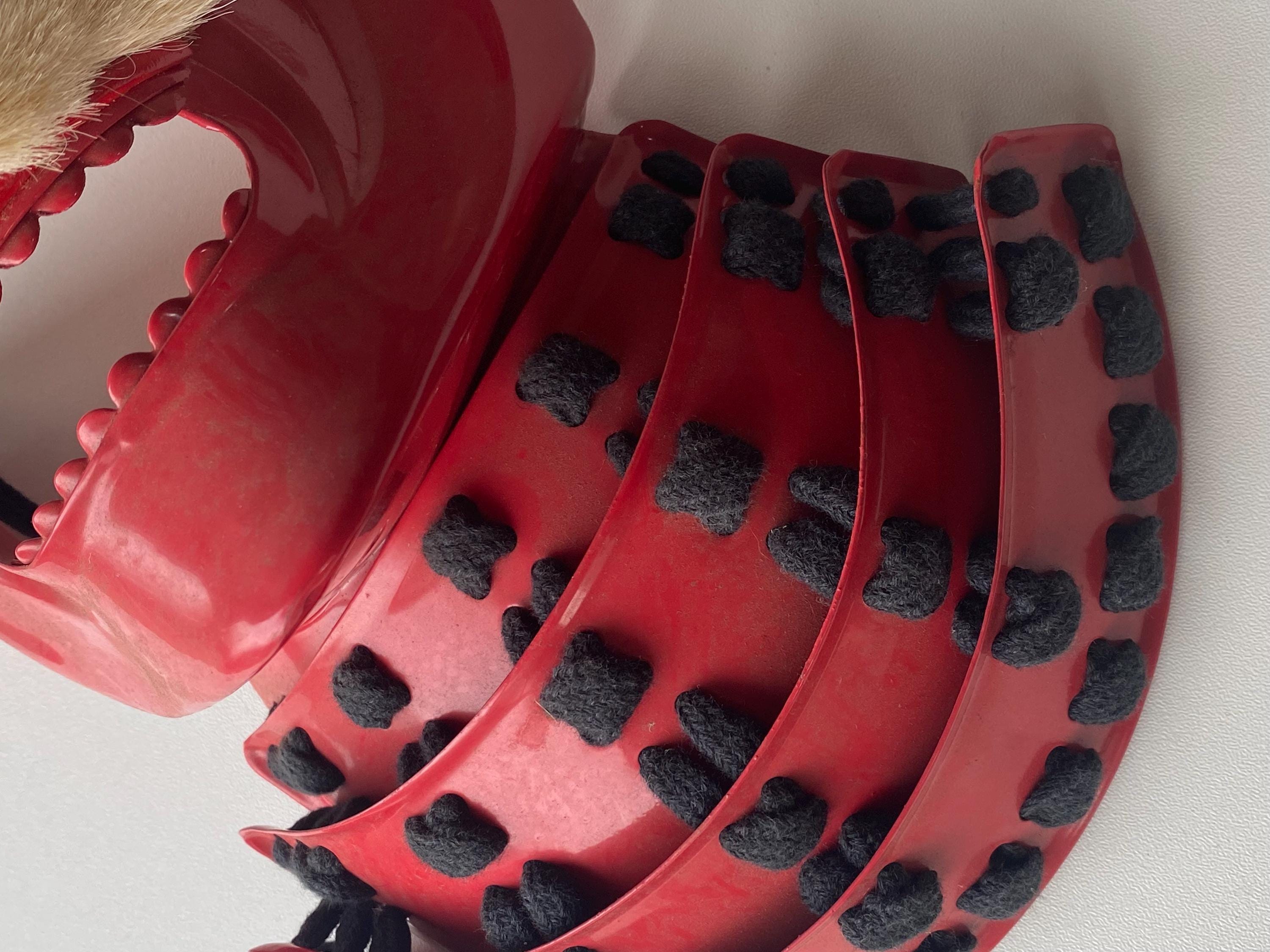 Japanese Samurai ( Yoroi Kabuto Bugu Armor ) Menpo Face Mask - Red ...