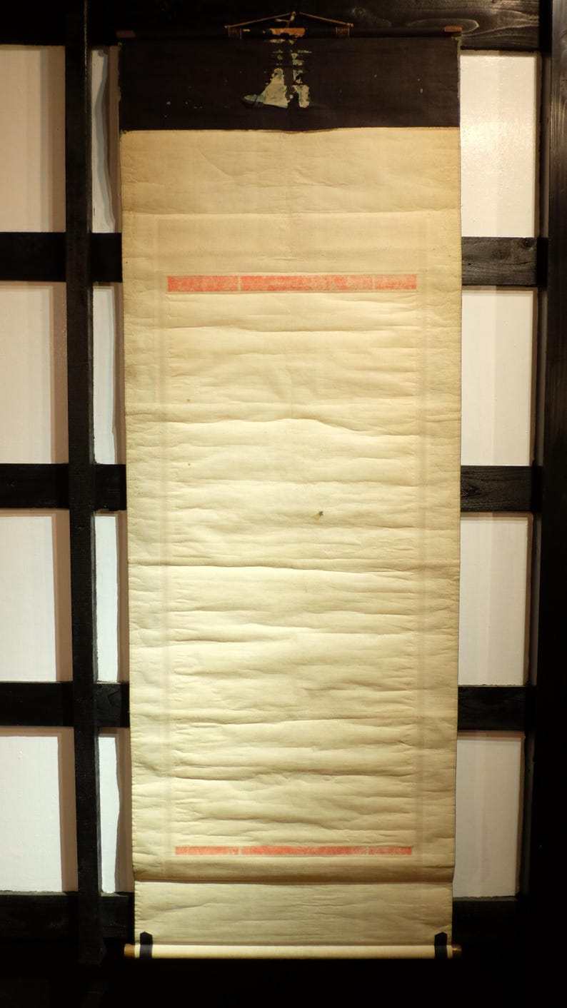Antique Japanese Shakyamuni Buddha With 16 Arhats Zen Scroll | Edo ...