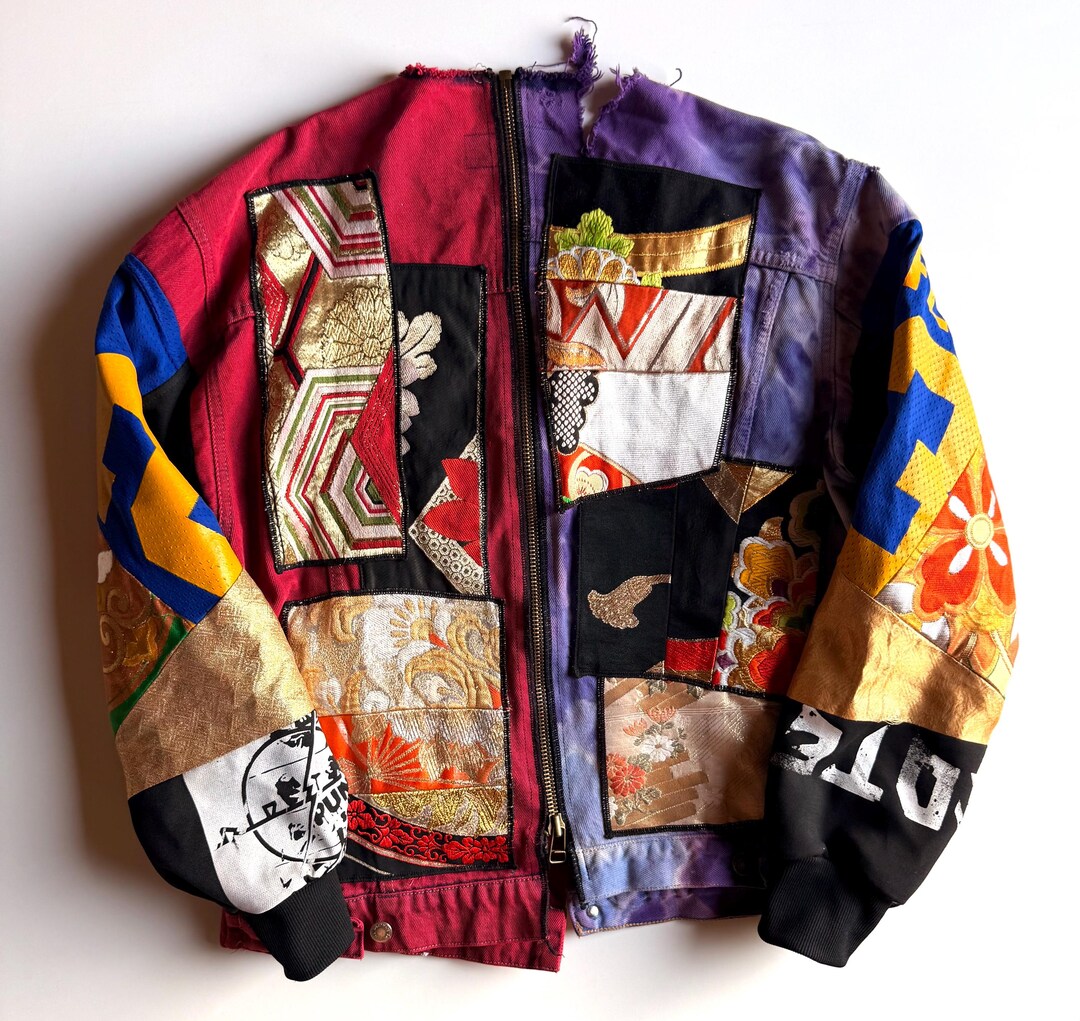 Japanese Harajuku Rockabilly Upscale Vintage Denim X Kimono Obi ...