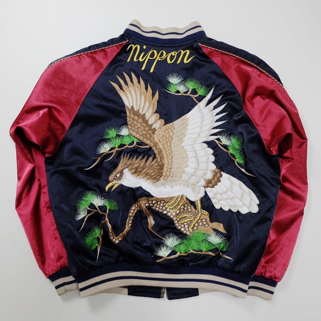 Classic Vintage Japanese Japan NIPPON Eagle Hawk Bird Embroidered ...