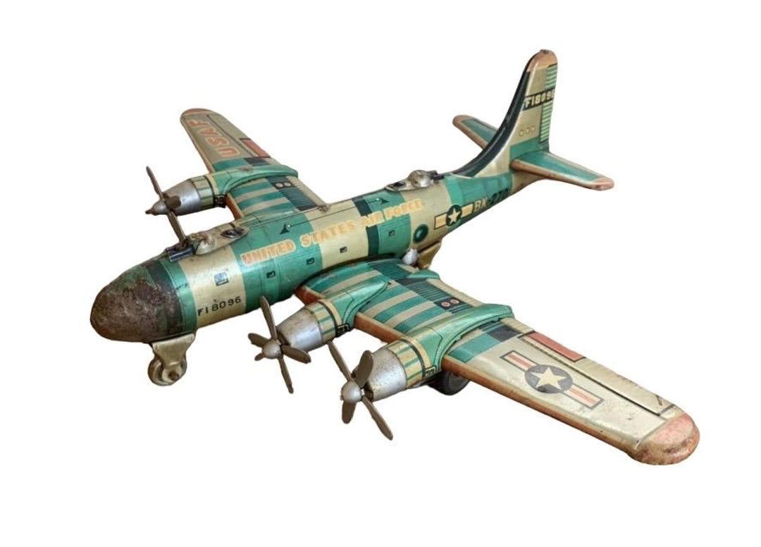 Vintage Nikko Tin Fighter Jet Toy | USAF BK-270 Airplane | Manual ...