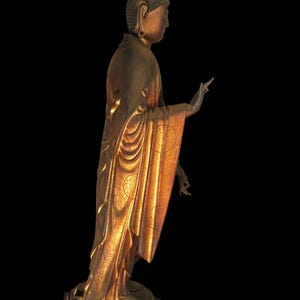 Early Edo Standing Amida Nyorai with Rock-Crystal Eyes GYOKUGAN ...