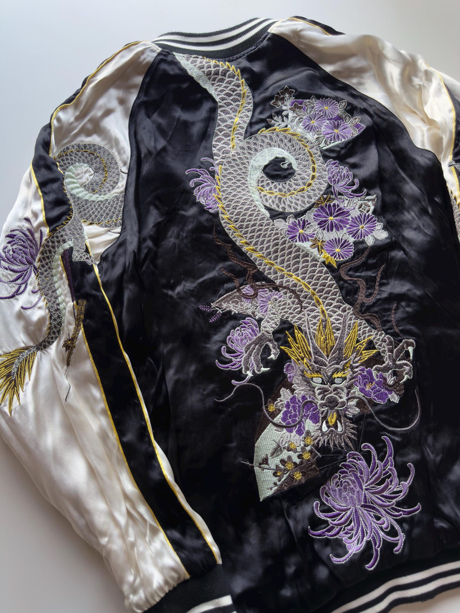 Japanese MAXIMALISM Miyabi Musubi Sukajan Souvenir Jacket Reversible ...