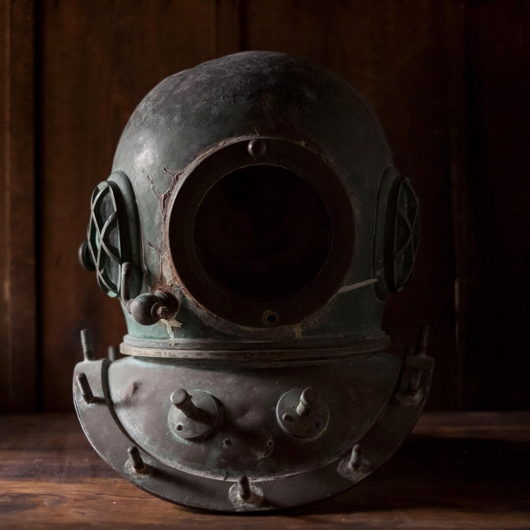 Antique 1930s Original Japanese Brass Pearl Diver's Helmet by the Brand ...