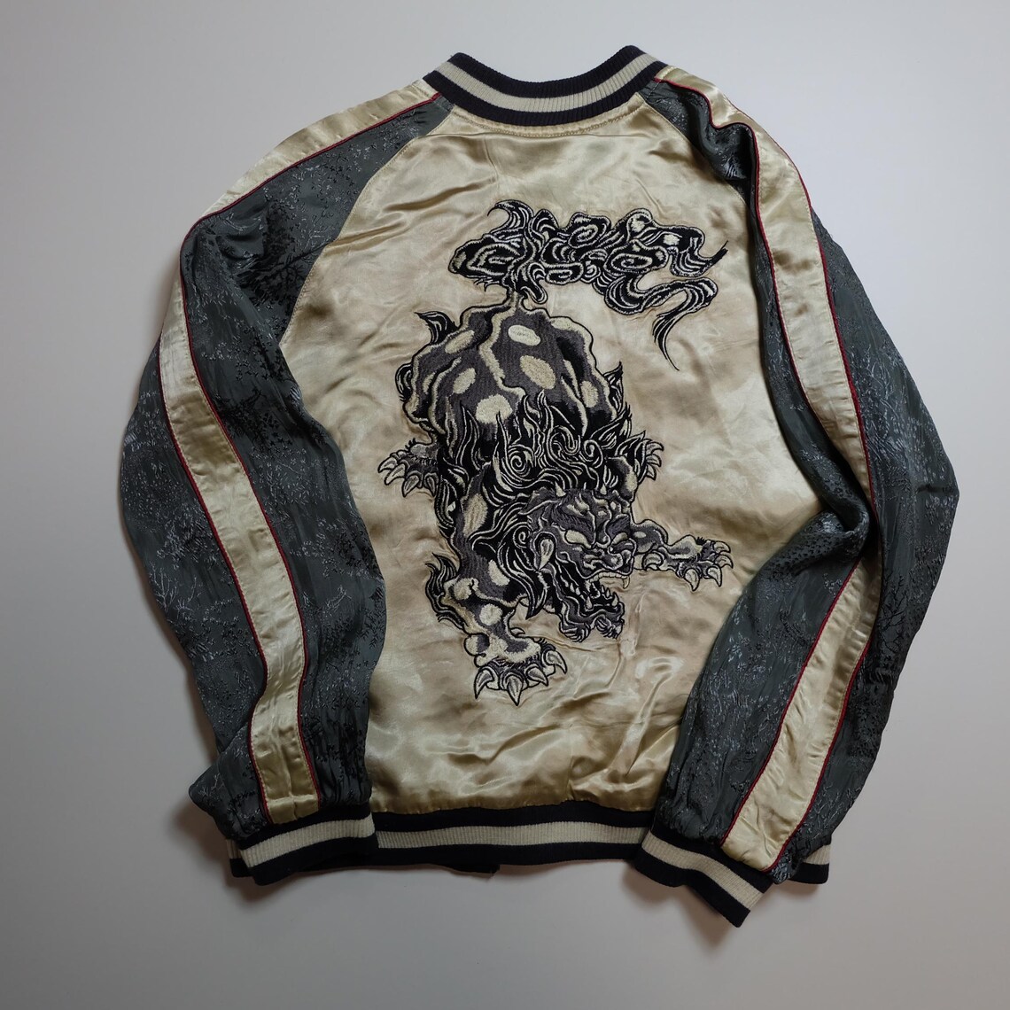 SATORI Vintage Japanese Japan Shishi Lion Flowers Floral Pink Tattoo ...