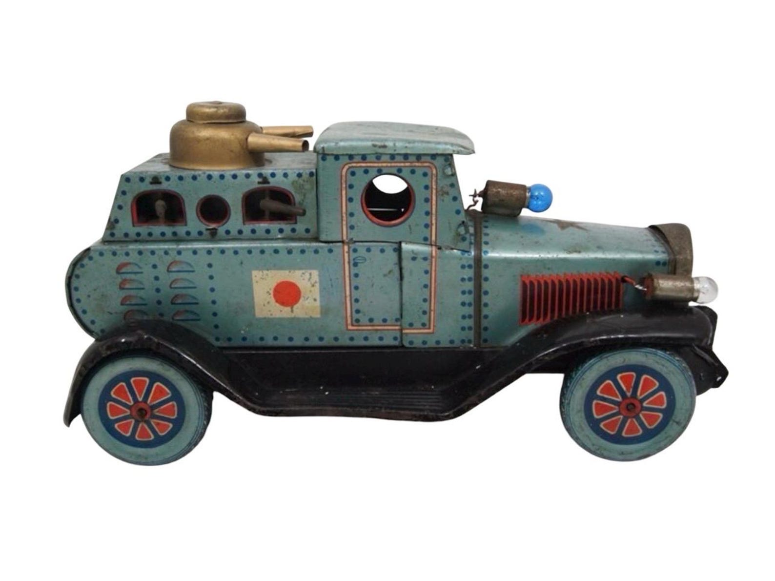 1930s PREWAR WWII WW2 Nomura Tin Armored Car | Wind-up & Battery ...