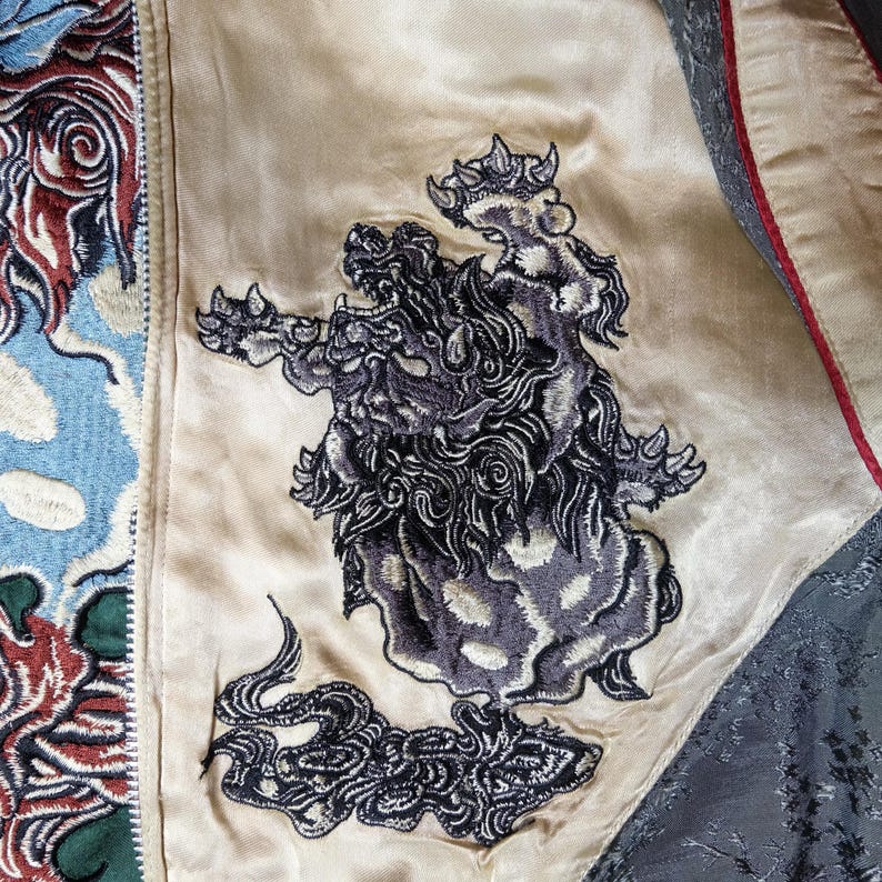 SATORI Vintage Japanese Japan Shishi Lion Flowers Floral Pink Tattoo ...
