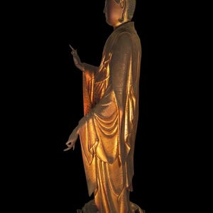 Early Edo Standing Amida Nyorai with Rock-Crystal Eyes GYOKUGAN ...