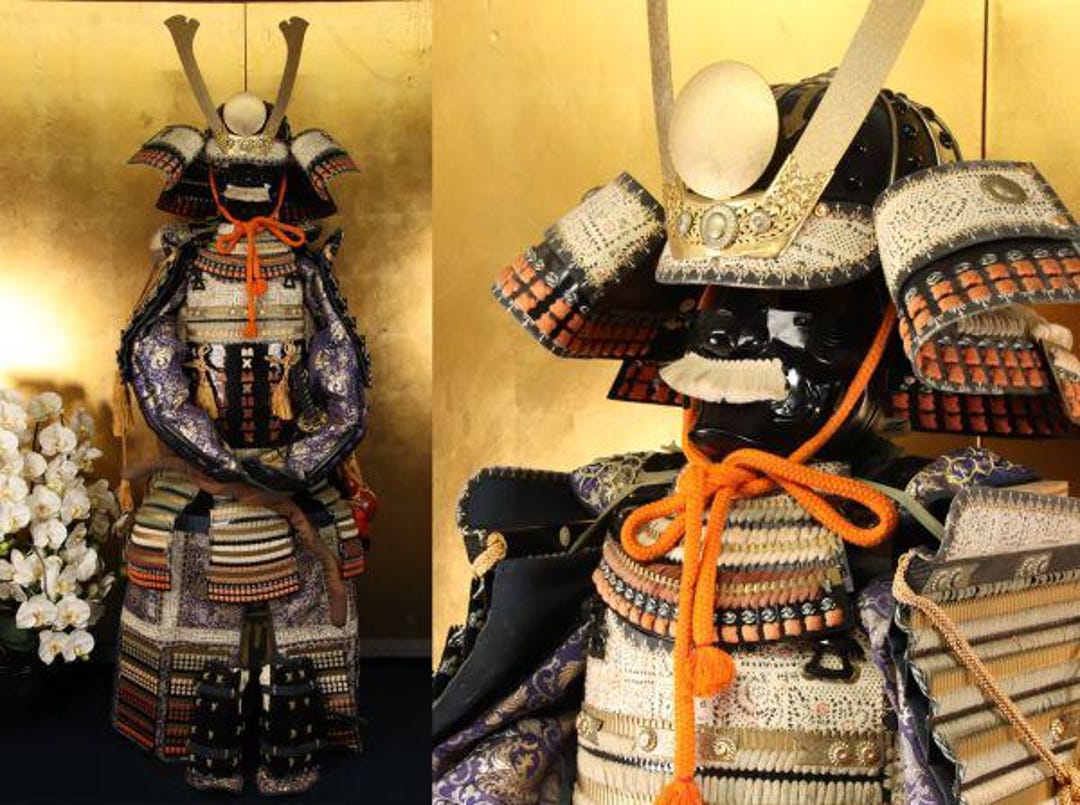 Full-scale Samurai Armor Display (kabuto & Gusoku Set) — Black-lacquer ...
