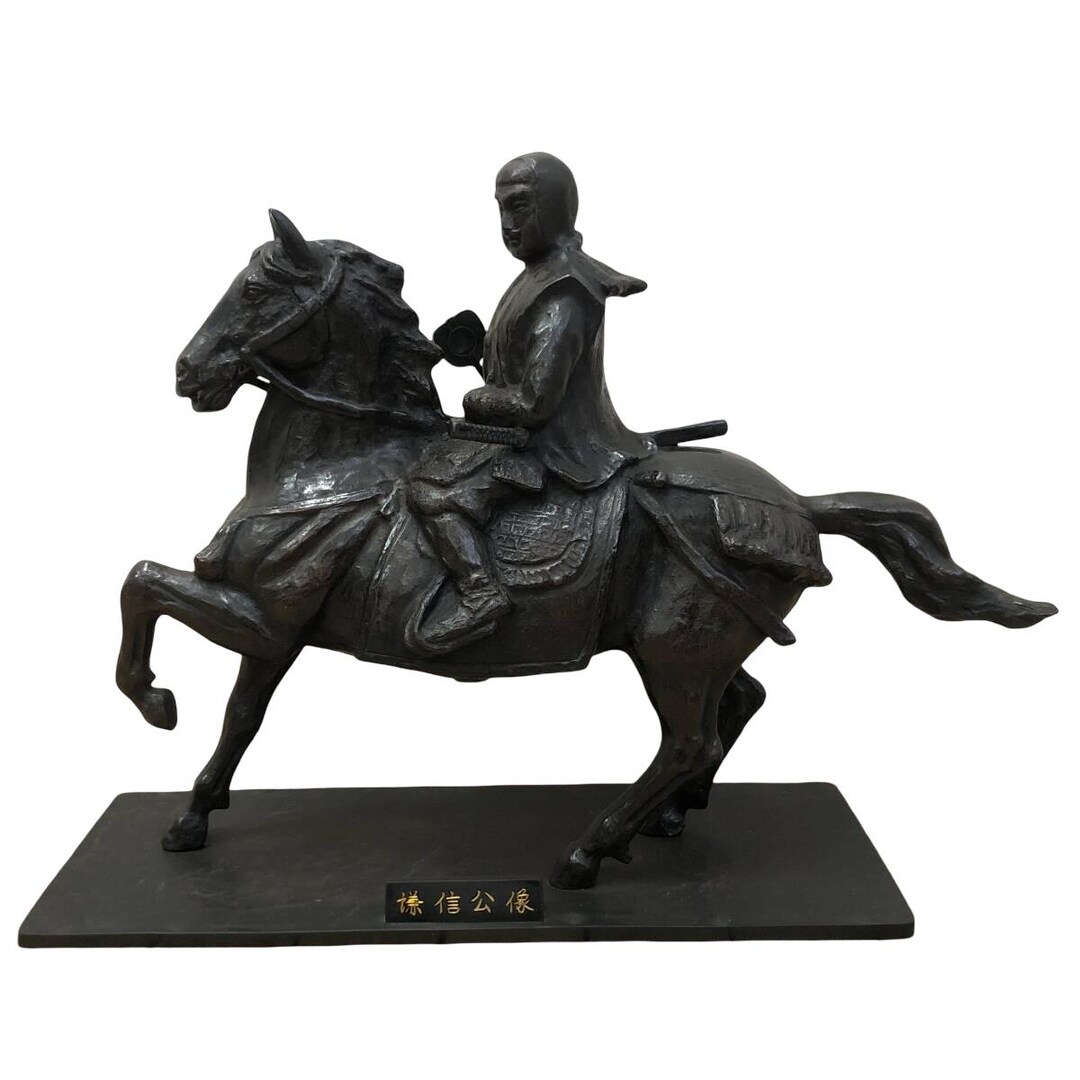 RARE Japanese Bronze Samurai Battle Tableau, Takeda Shingen X Uesugi ...