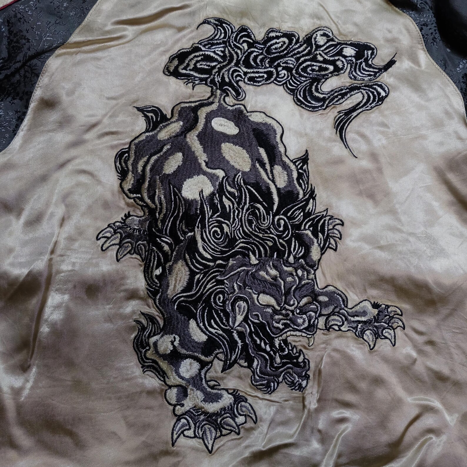 SATORI Vintage Japanese Japan Shishi Lion Flowers Floral Pink Tattoo ...