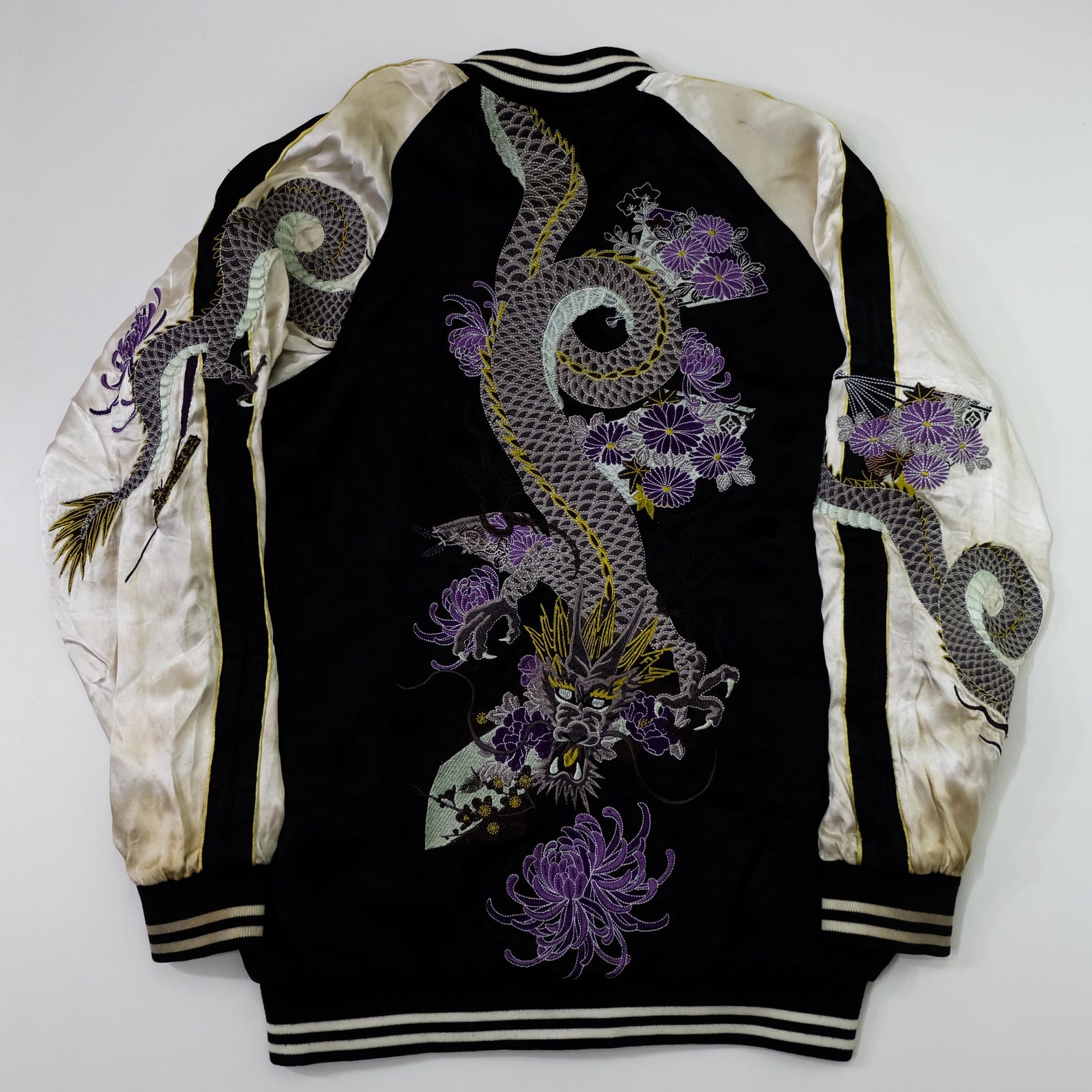 Japanese MAXIMALISM Miyabi Musubi Sukajan Souvenir Jacket Reversible ...